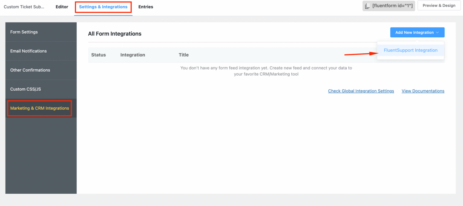 Fluent Forms Integration - Fluent Support