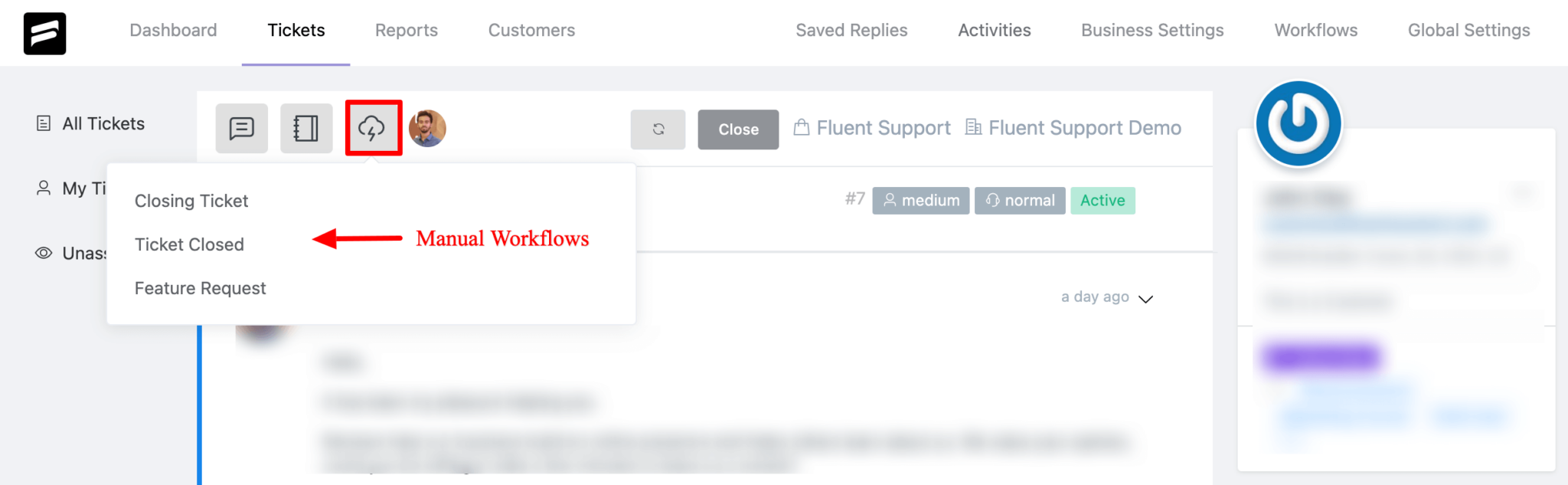 Manual Workflow - Fluent Support