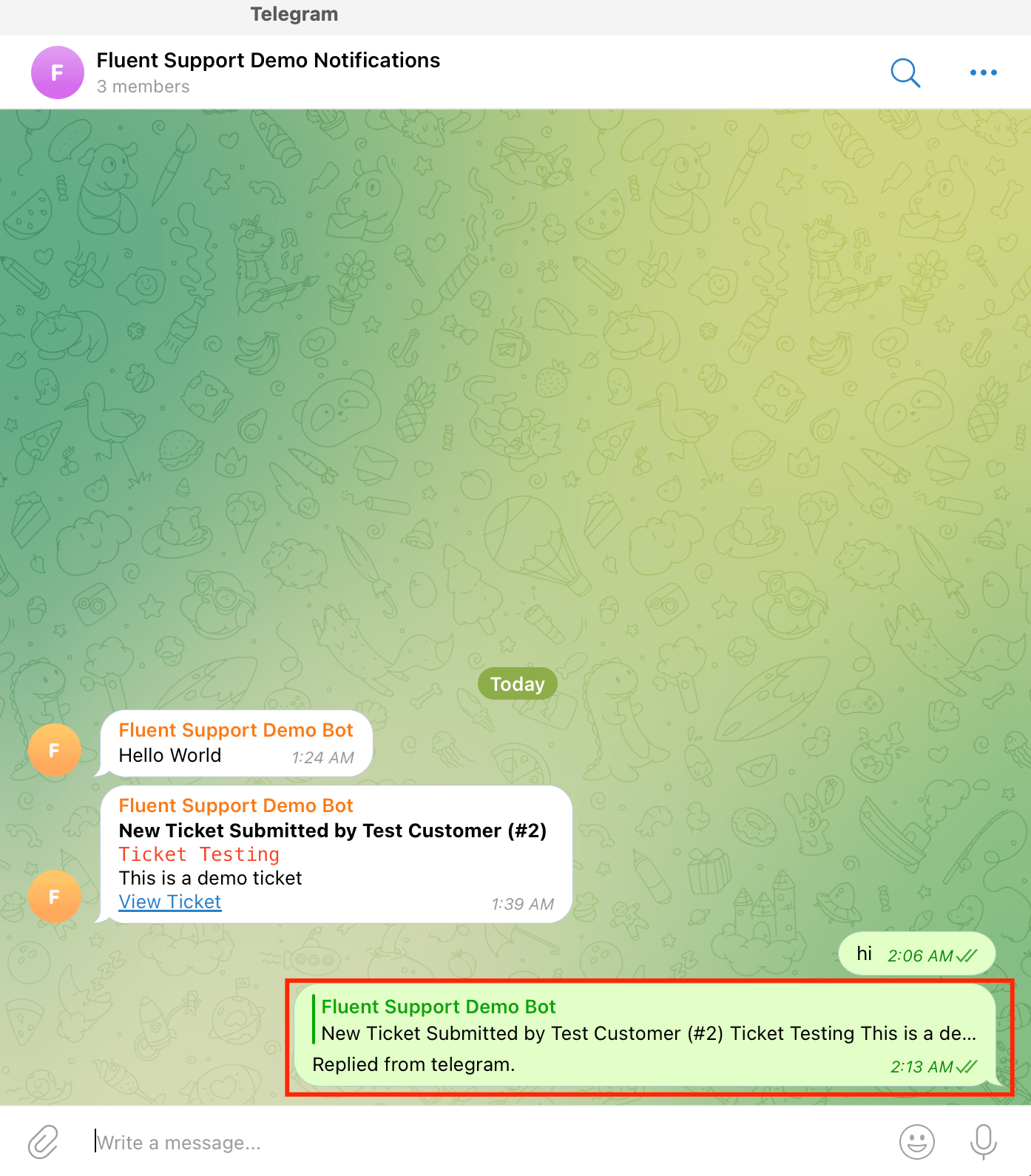 Managing Tickets using Telegram - Fluent Support