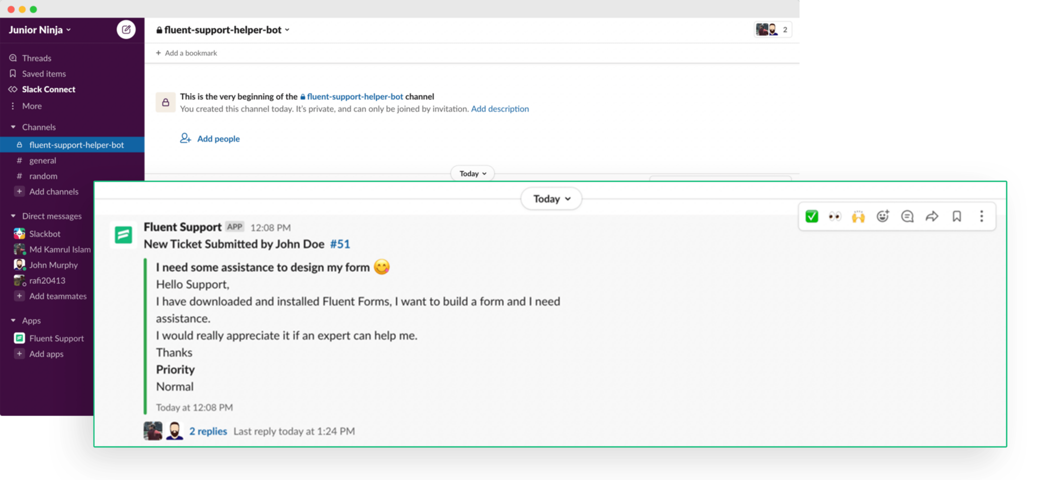Slack Integration with Fluent Support - Fluent Support