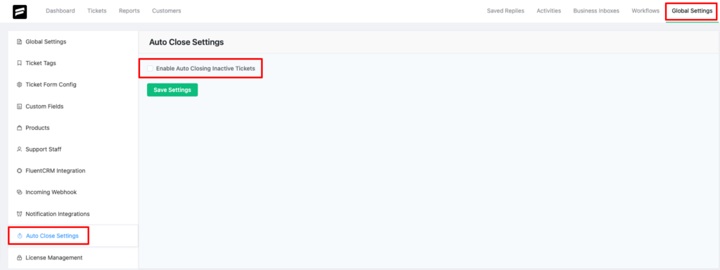 Automatic Ticket Closing