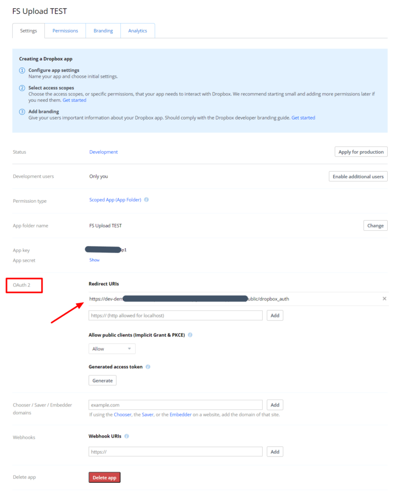 Dropbox Integration Fluent Support