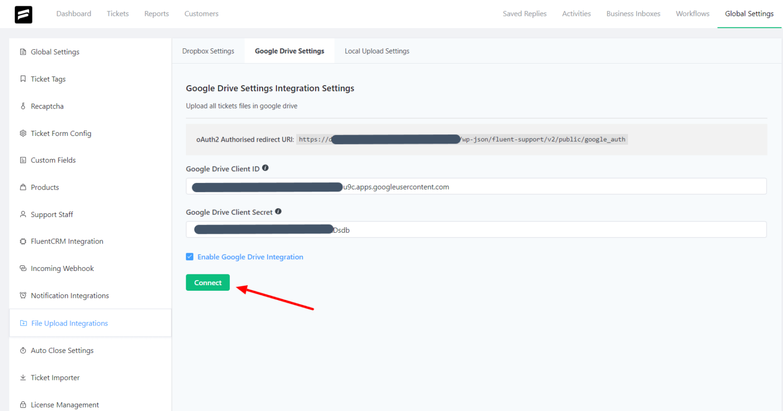 Google Drive Integration - Fluent Support