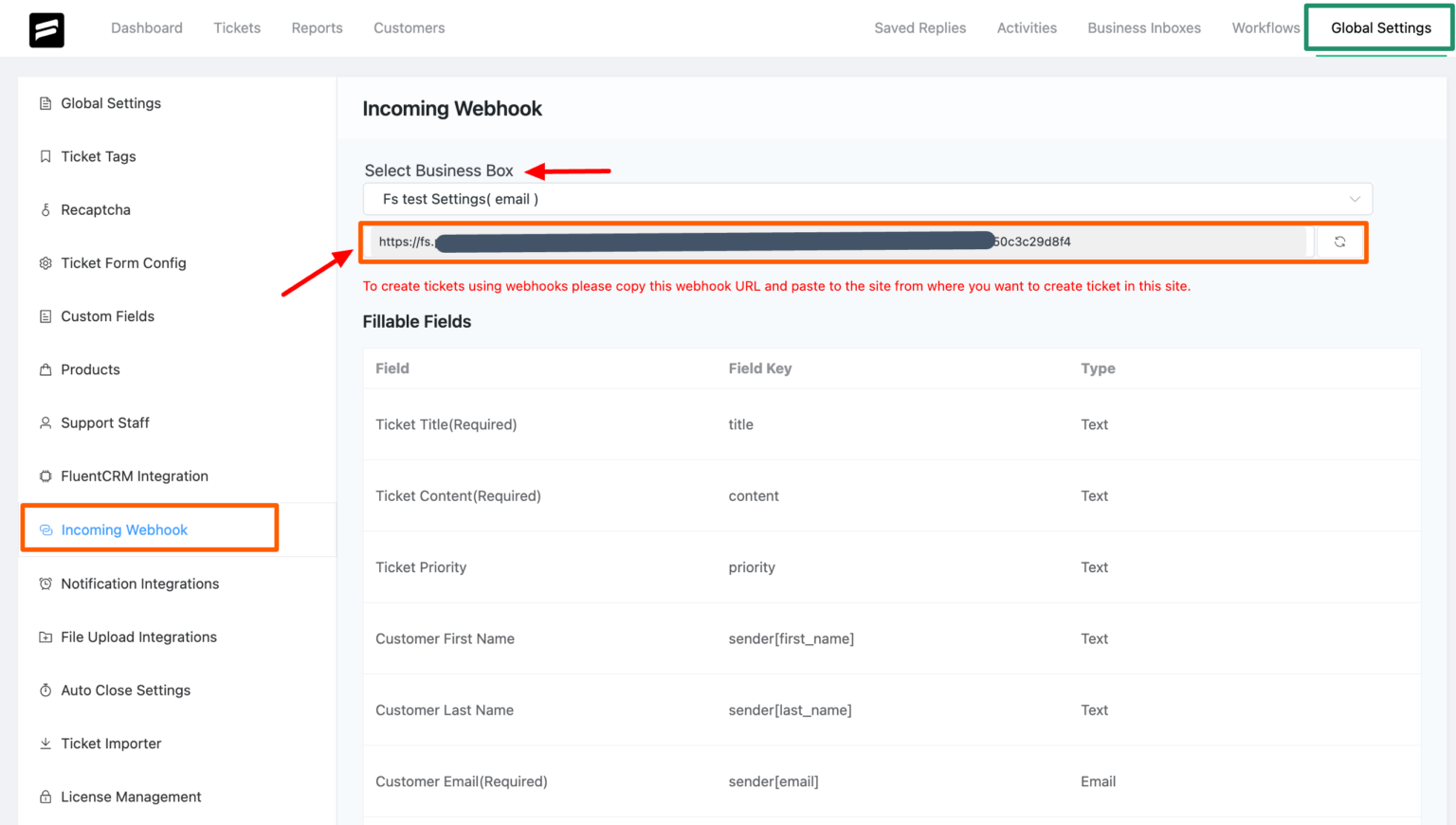 Incoming Webhook - Fluent Support
